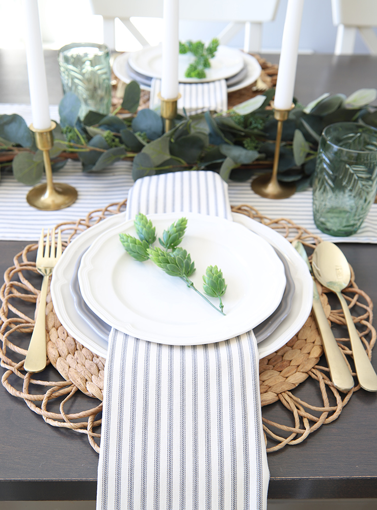 Easy DIY ticking stripe napkins - Willow Bloom Home